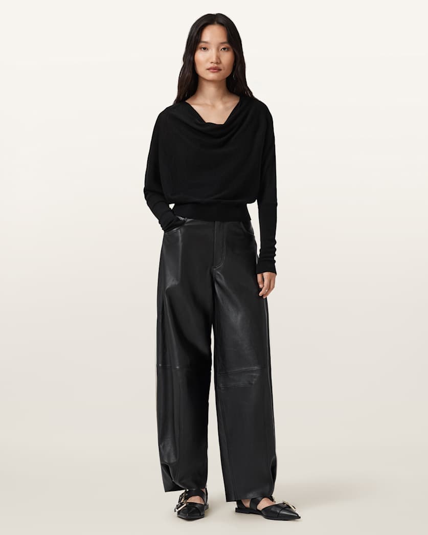 Ridley Cropped Wool Jumper Black | ALLSAINTS
